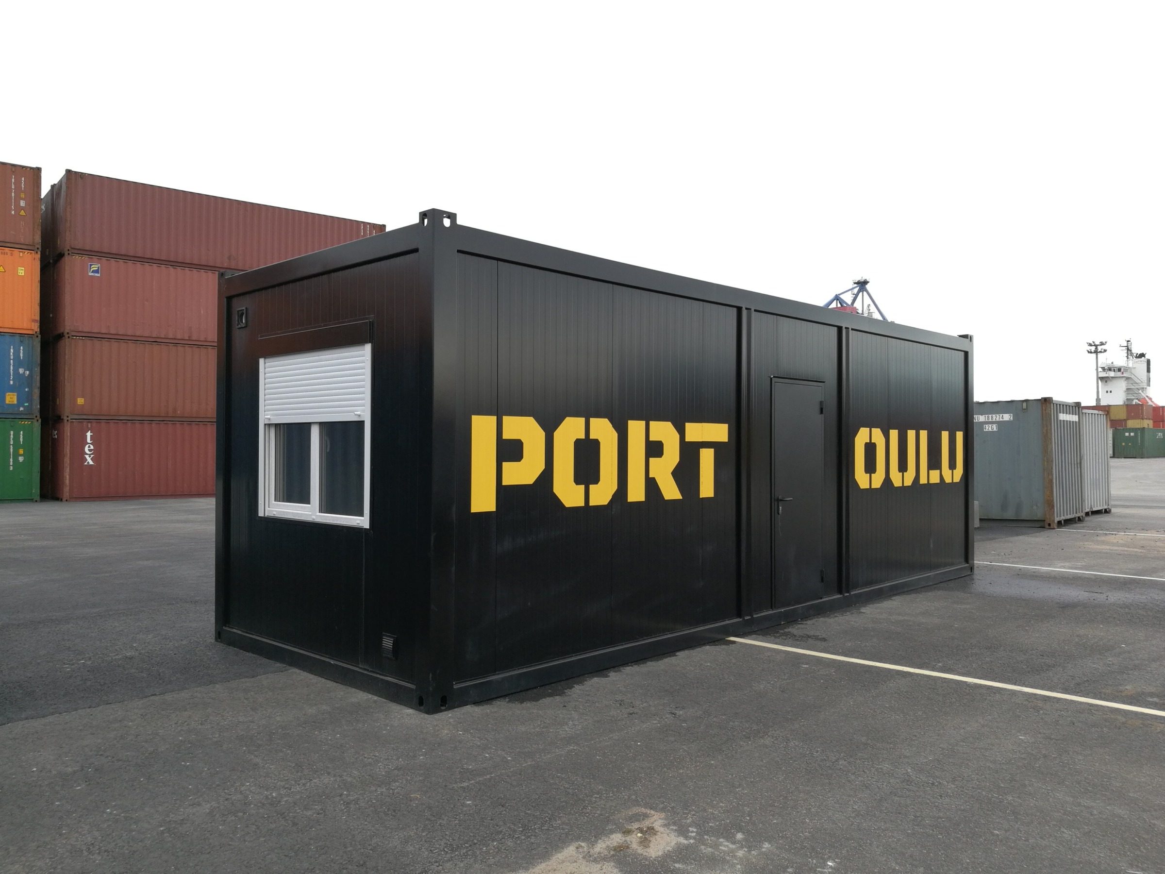 Custom-sized office container with customer logo and colors | MC Containers