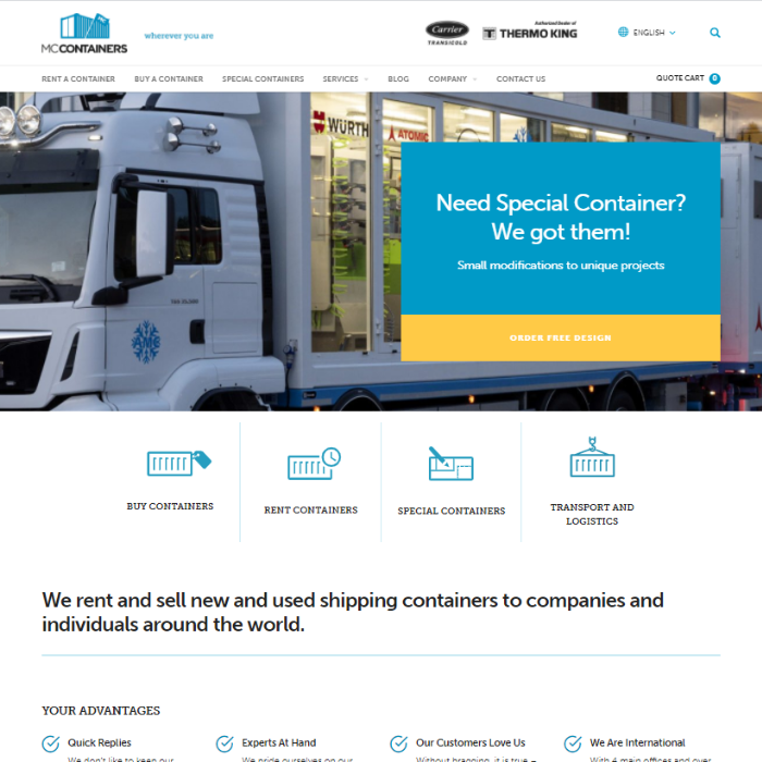 MC Containers’ new website | MC Containers